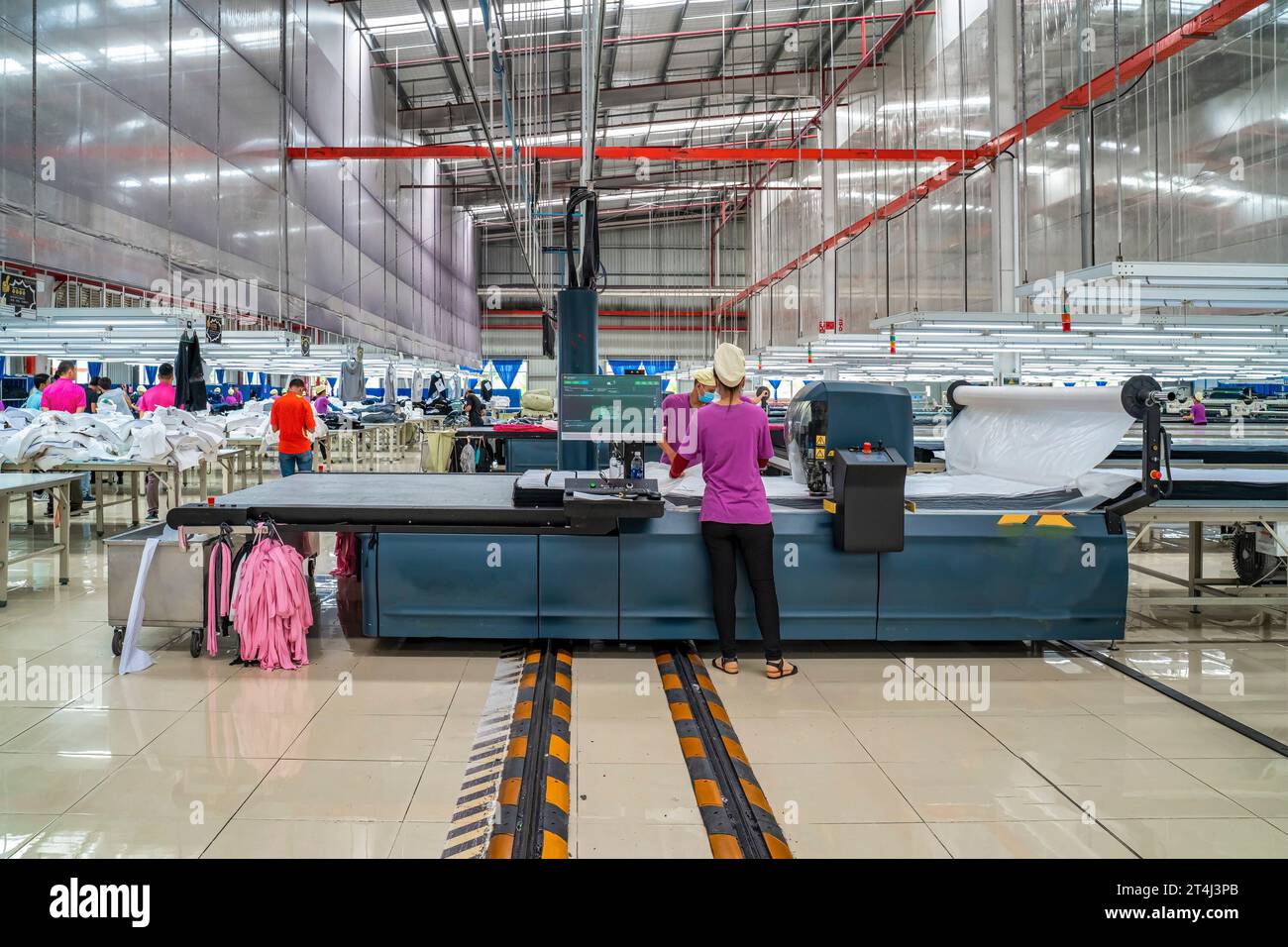 garment factory in industrial zone in Ho Chi Minh City, Vietnam, with ...