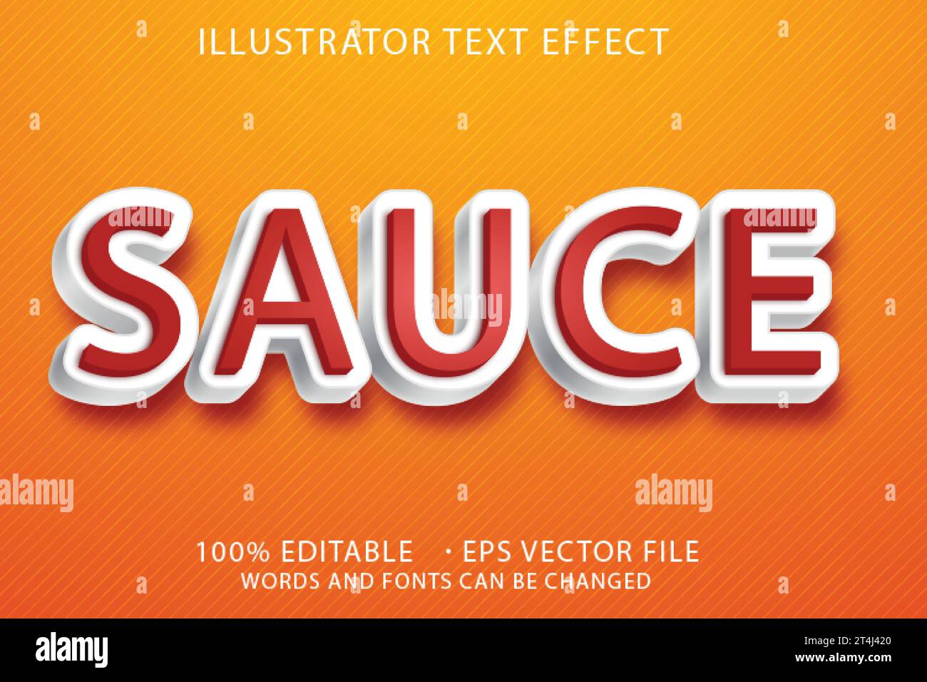 Sauce 3d -editable text effect Royalty Free Vector Image Stock Vector ...