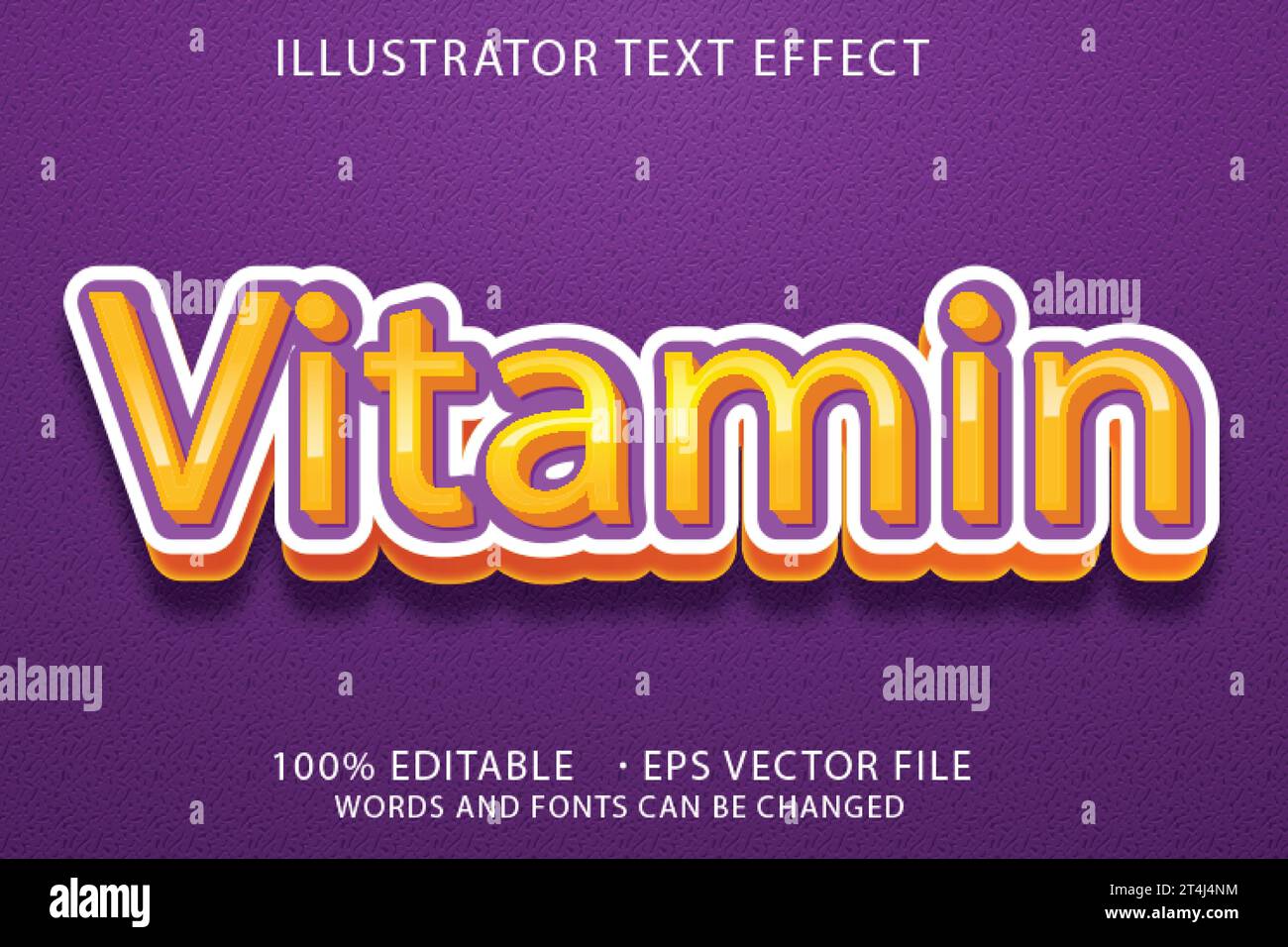 Vitamin 3d -editable text effect Royalty Free Vector Image Stock Vector Image & Art - Alamy