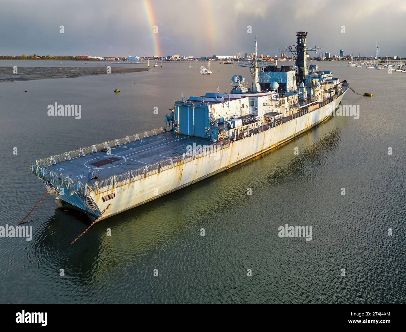 The decommissioned Type 23 frigate ex-HMS Monmouth awaiting disposal in ...
