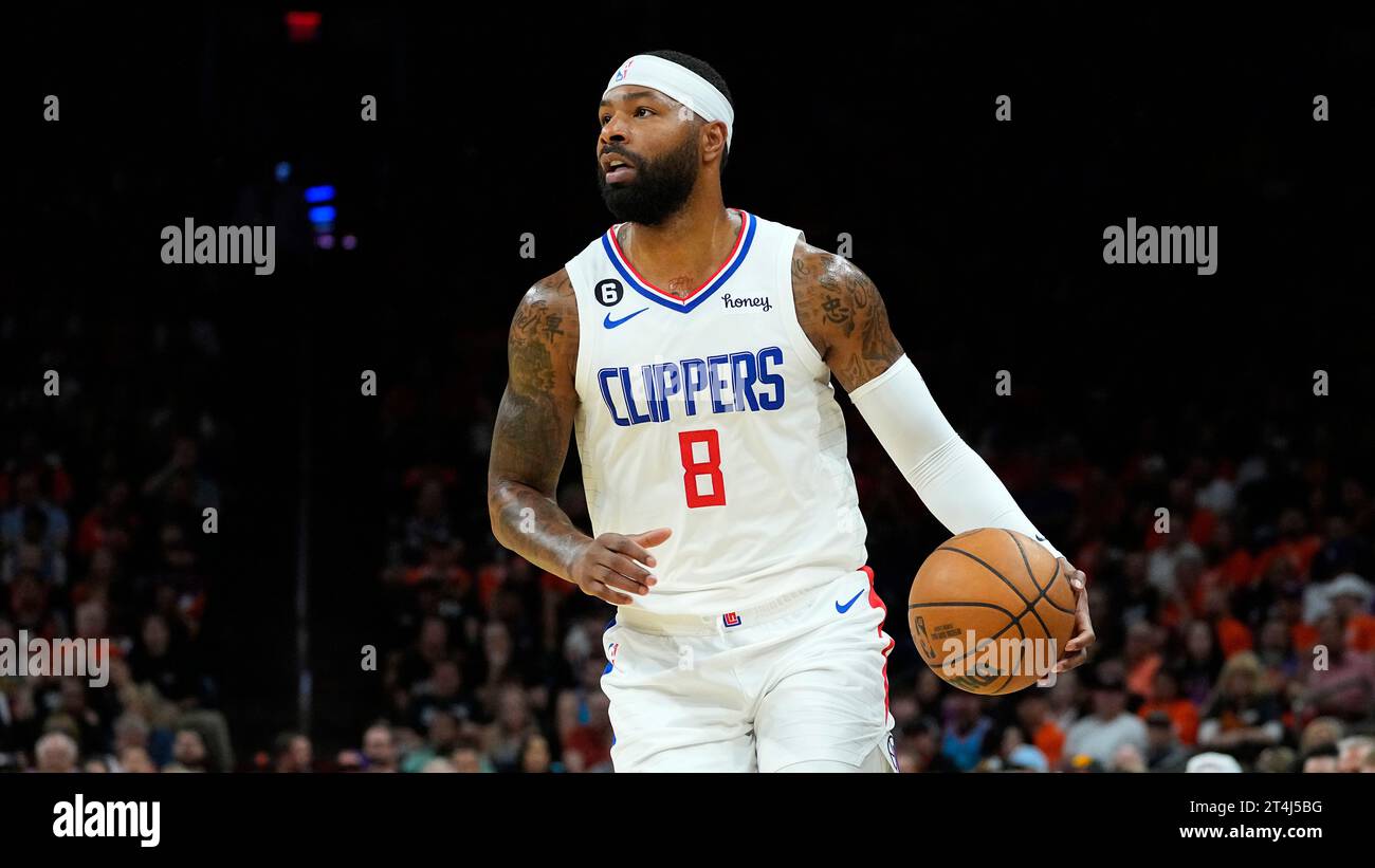 FILE - Los Angeles Clippers forward Marcus Morris Sr. (8) plays Game 5 ...