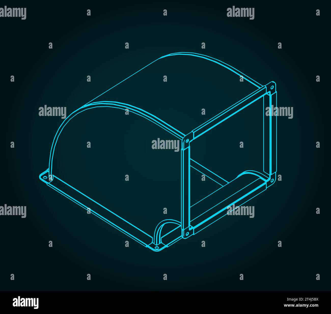Stylized vector illustration of blueprint of angular duct pipe Stock ...