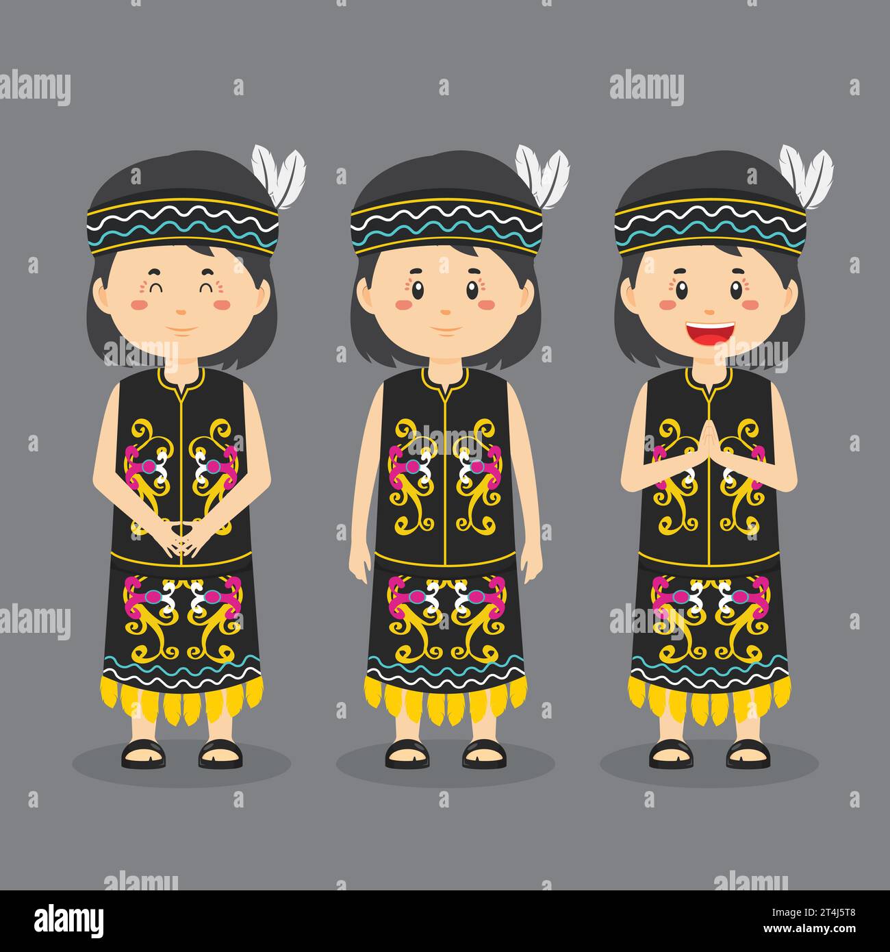 Traditional dayak dress Stock Vector Images - Alamy
