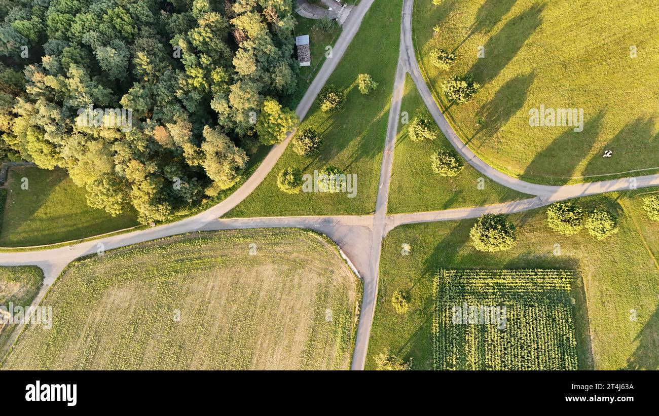 Field path at sunset Stock Photo - Alamy