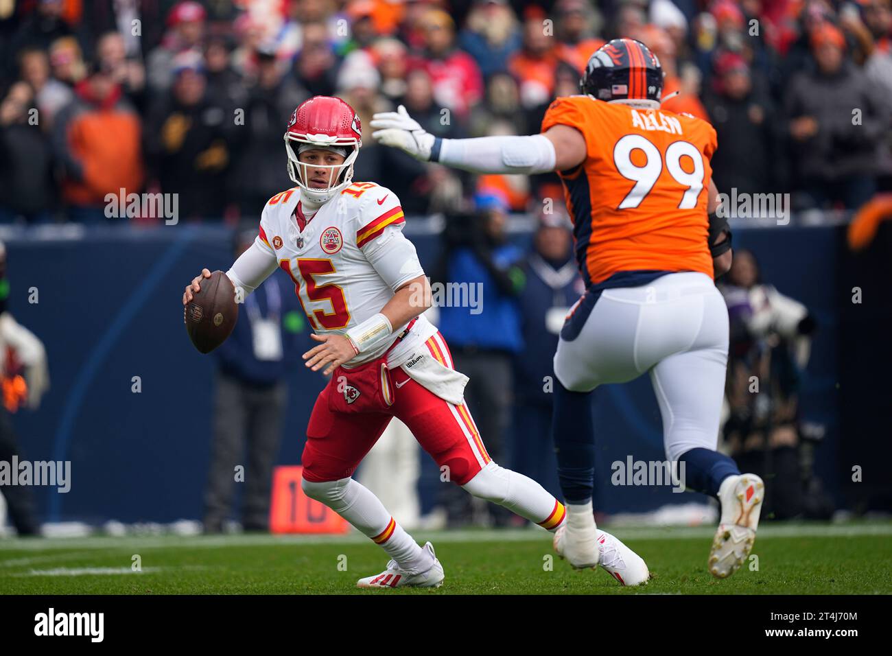 FILE - Kansas City Chiefs quarterback Patrick Mahomes (15) scrambles as ...