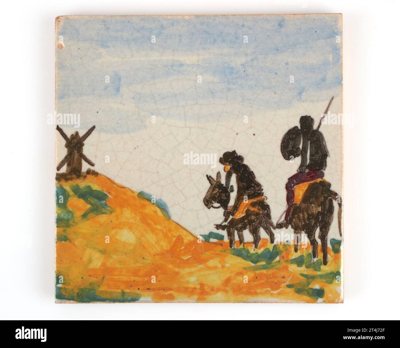 Vintage 1950-60s Spanish Don Quixote pottery tile. Don Quixote and ...