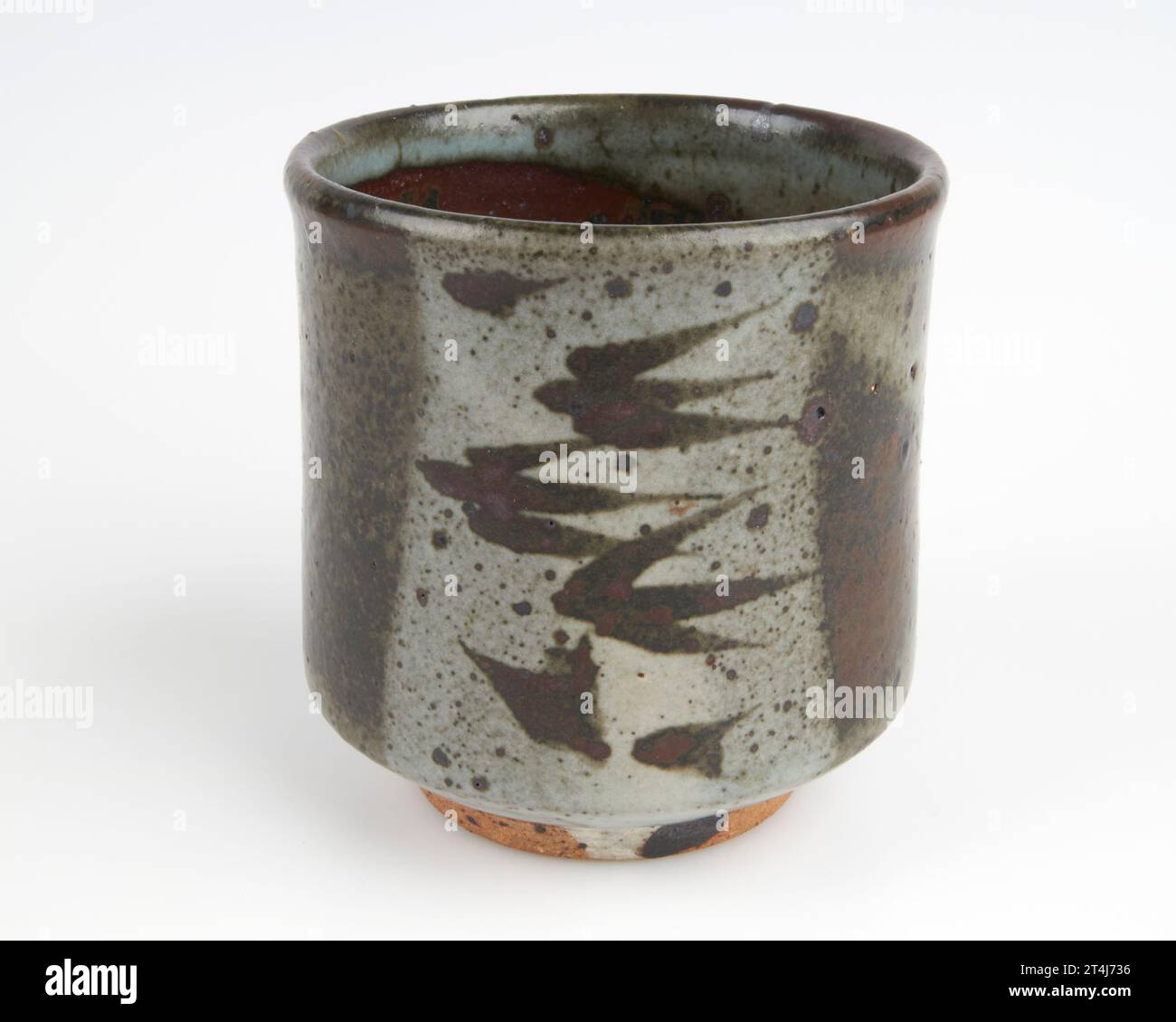 Vintage 1960-70s Helen Pincombe tenmoku glazed stoneware beaker vase ...