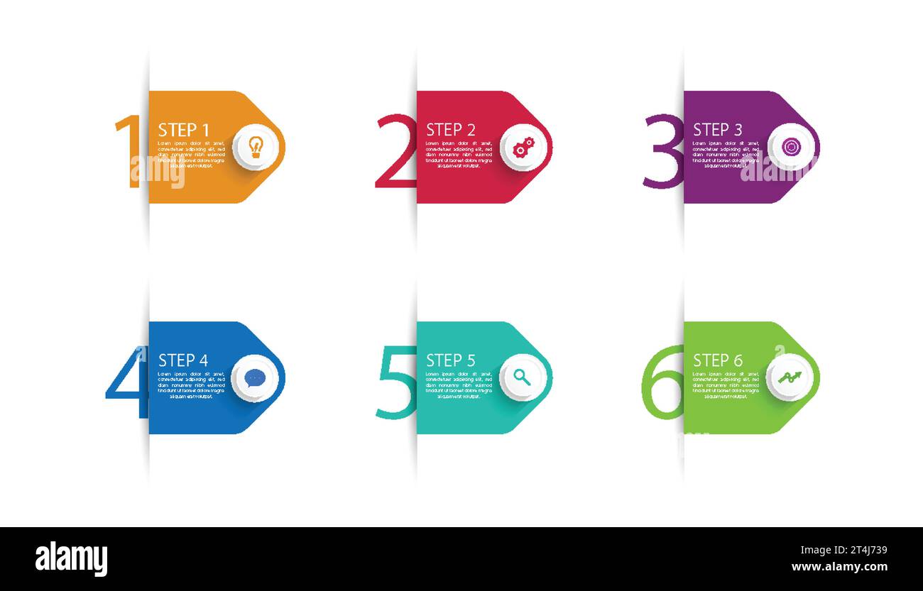 Infographic label design with icons and 6 options Vector Image Stock ...
