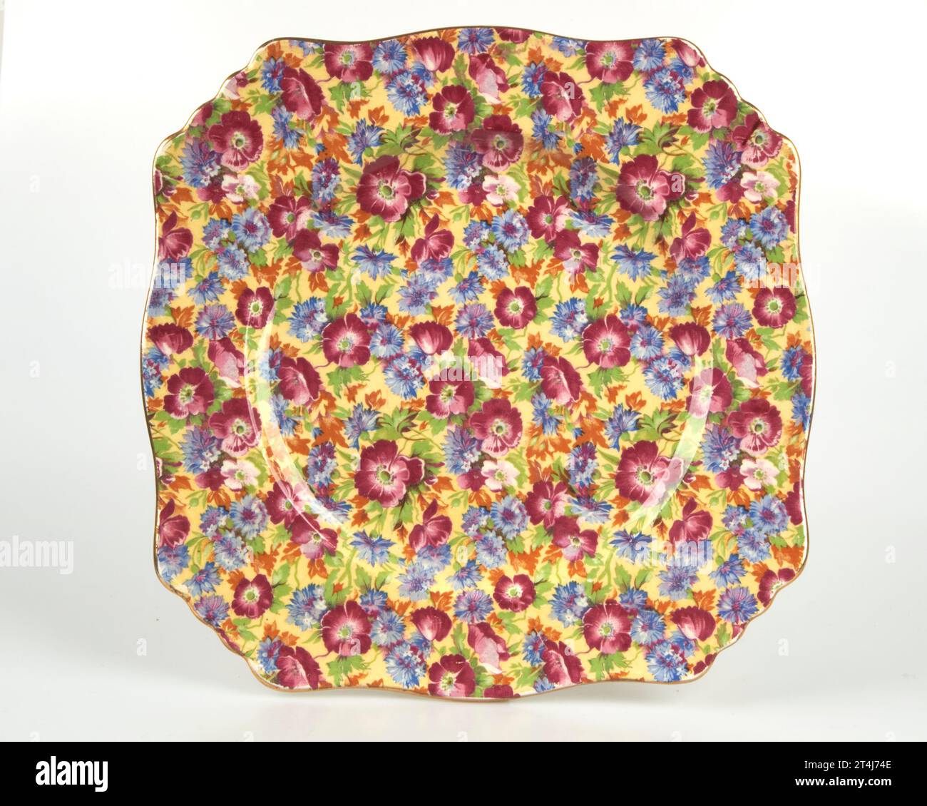 Vintage 1950s Royal Winton pottery Royalty Chintz Ascot square sandwich ...