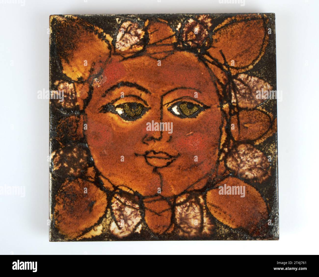 Vintage 1960-70s Chelsea pottery sun face tile by Joyce Morgan Stock ...