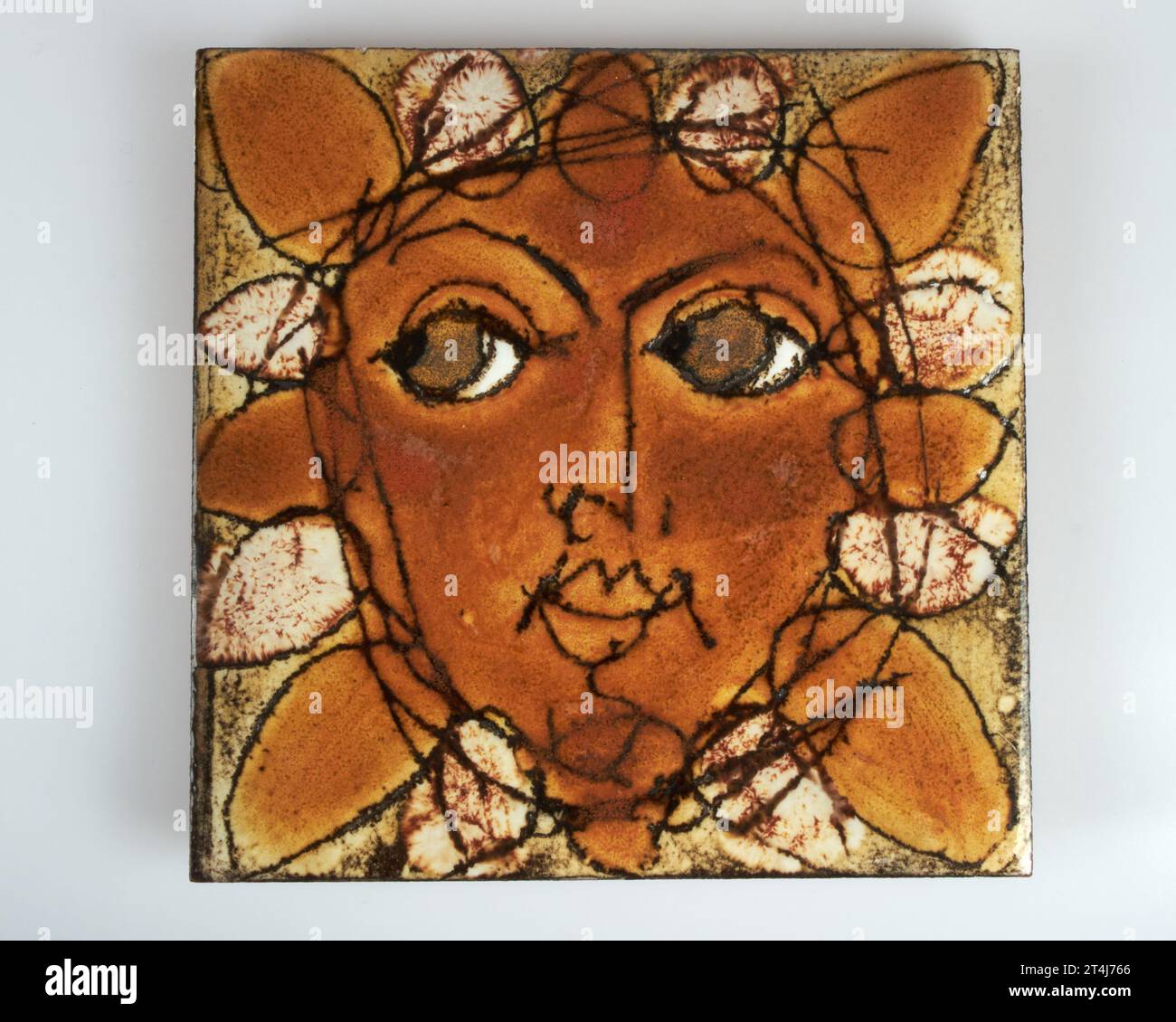 Vintage 1960-70s Chelsea pottery sun face tile by Joyce Morgan Stock ...