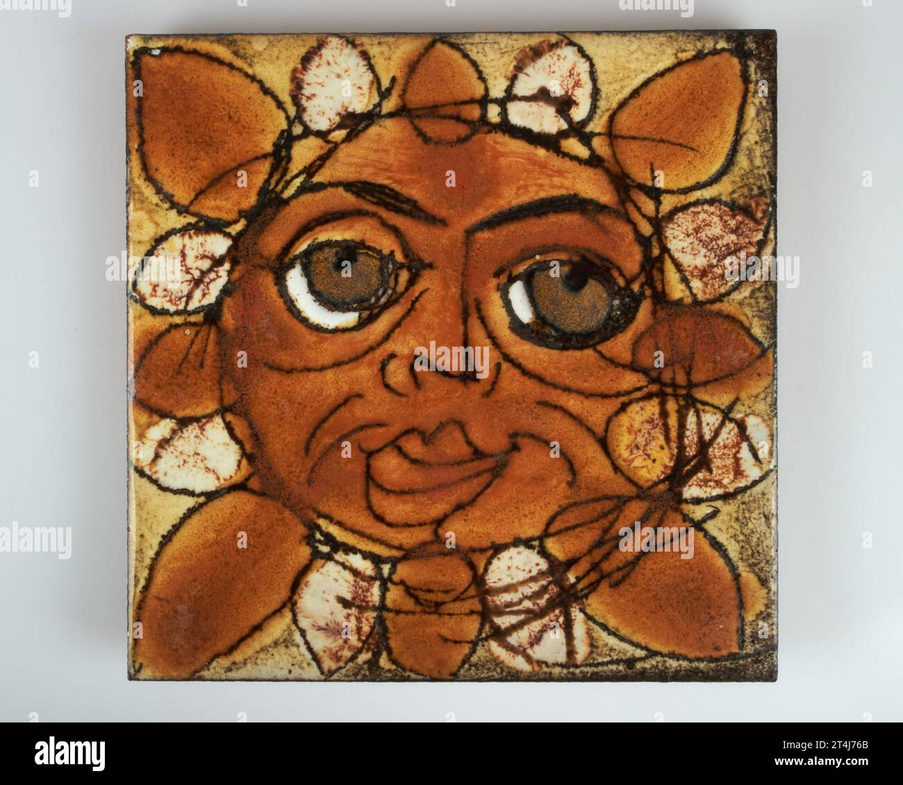 Vintage 1960-70s Chelsea pottery sun face tile by Joyce Morgan Stock ...