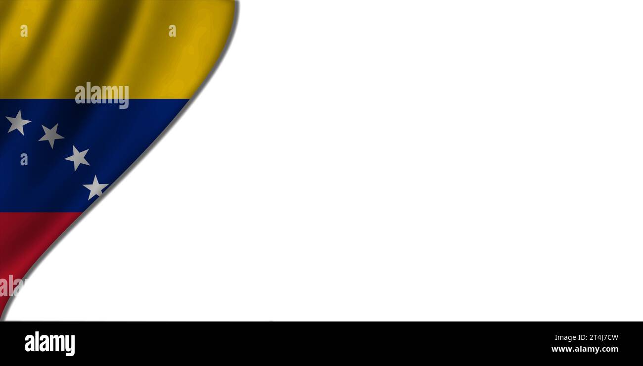 White background with Venezuela flag on the left. 3D illustration Stock ...