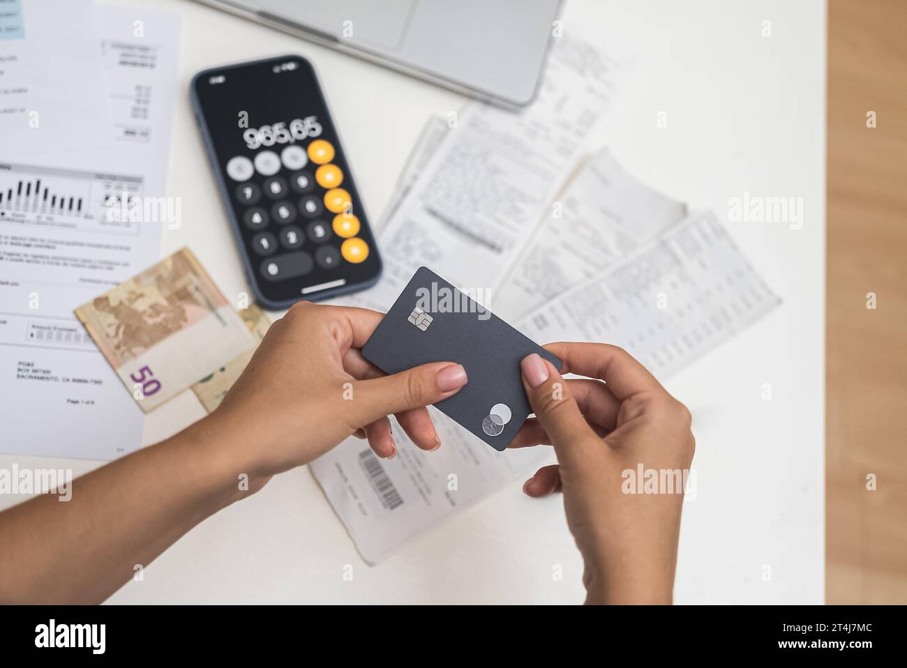 Digital Utility Payment, credit card, woman pays for utilities ...