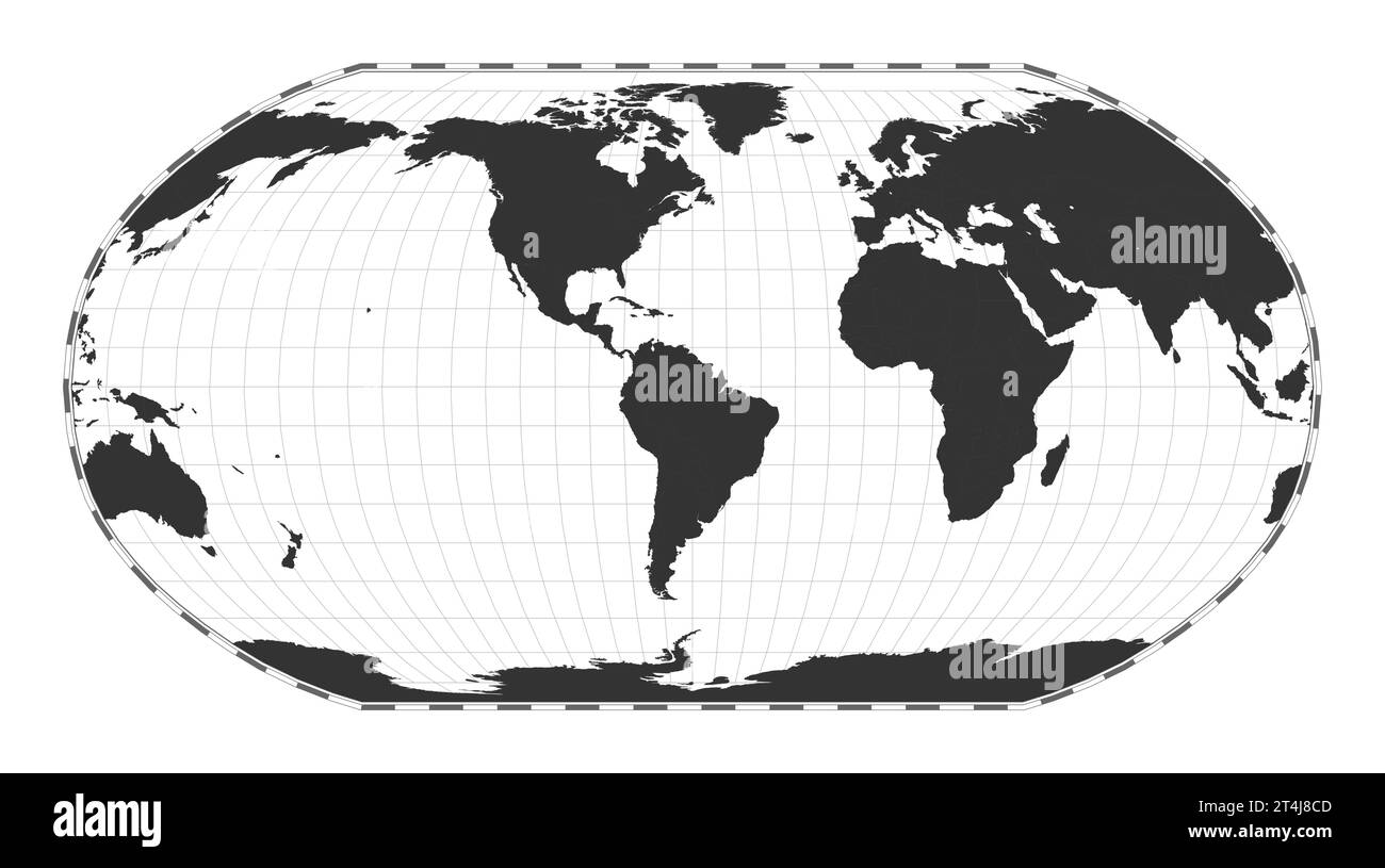 Vector world map. Robinson projection. Plain world geographical map ...