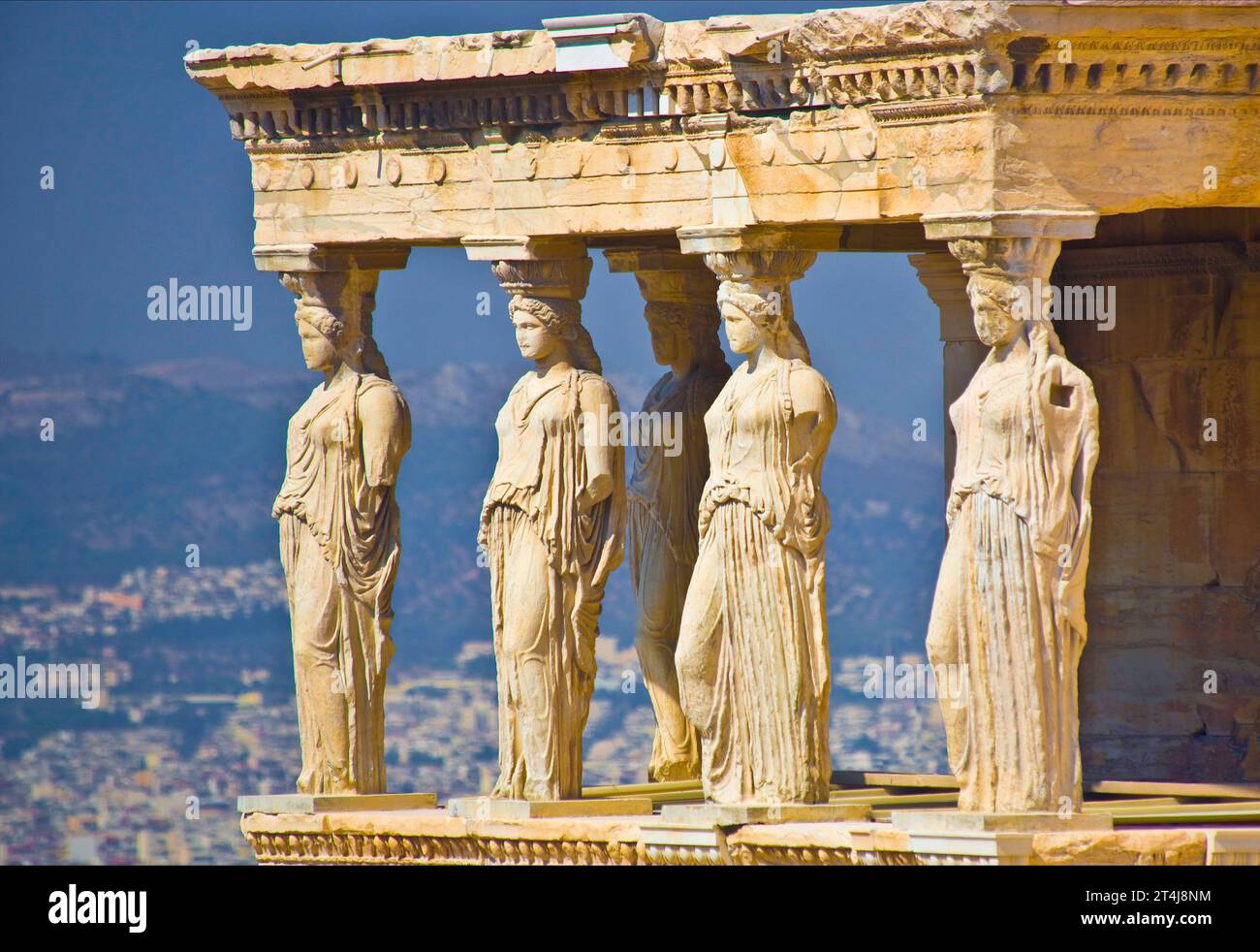 The Erechtheion, Temple of Athena, in Acropolis, Athens, Greece Stock ...
