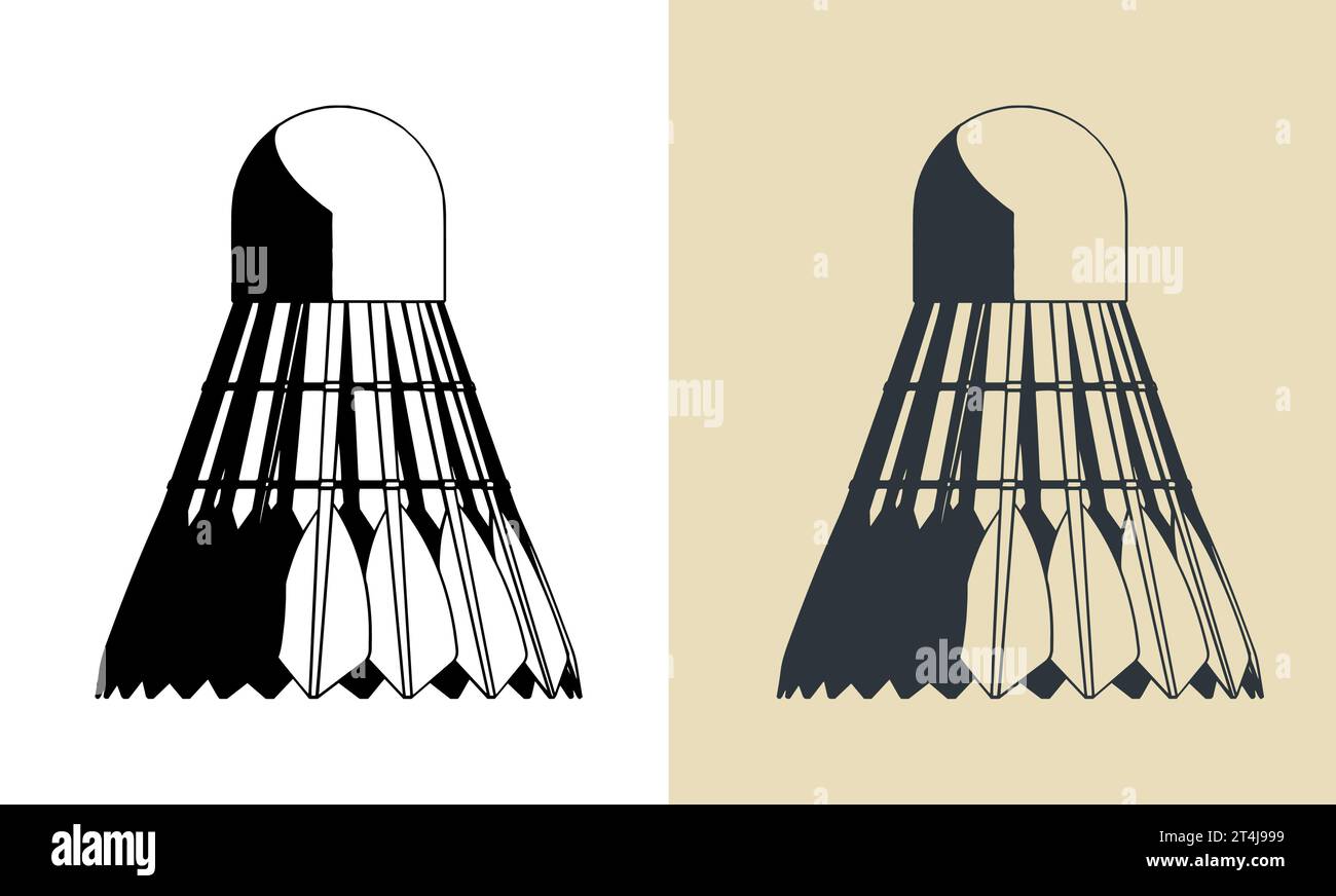 Stylized vector illustration of shuttlecocks for the game of badminton ...