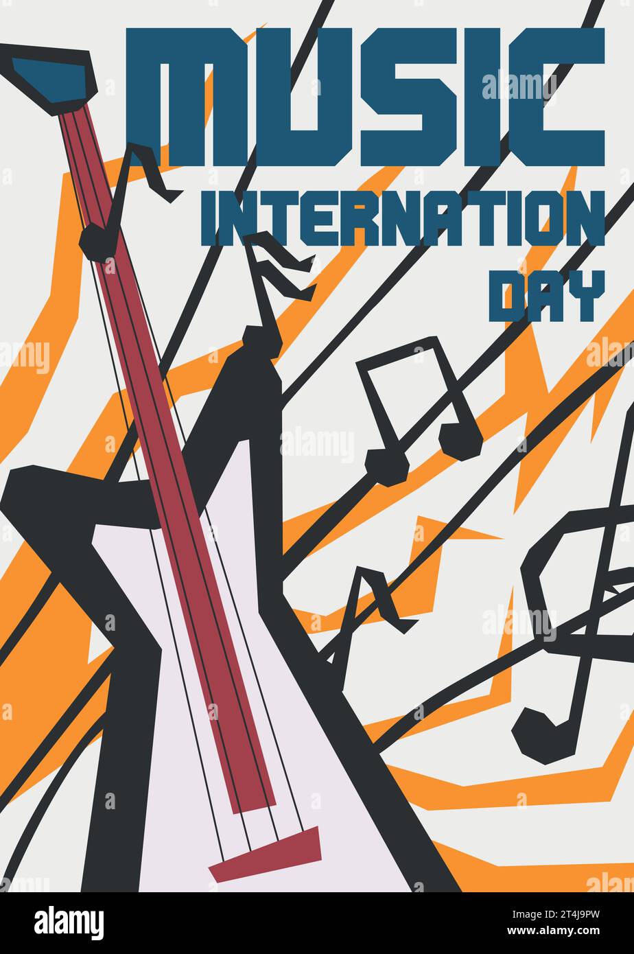 international world music day, social media poster, invitation, flat ...