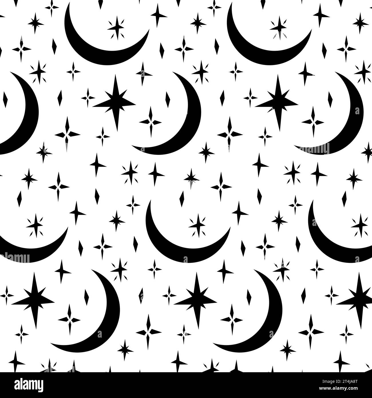 pattern moon and stars on a transparent background, seamless pattern vector graphics Stock ...