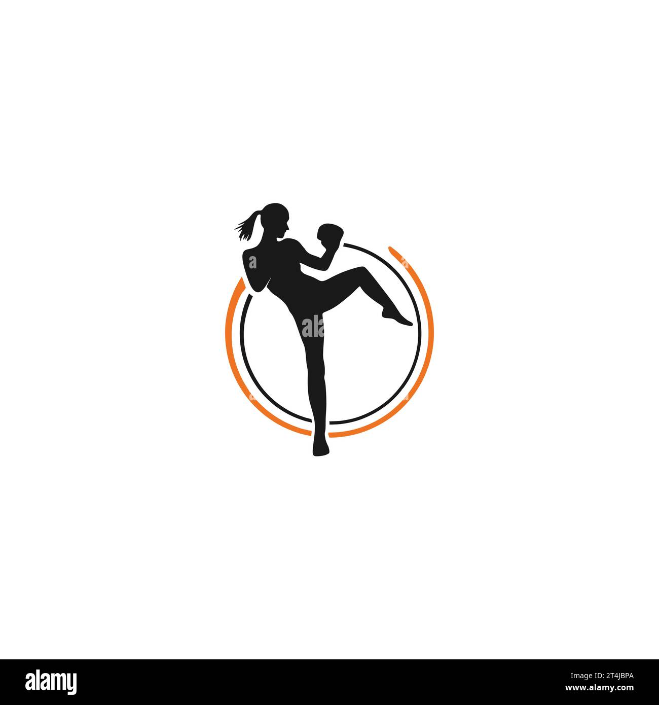 Girl kick boxing Stock Vector Images - Alamy