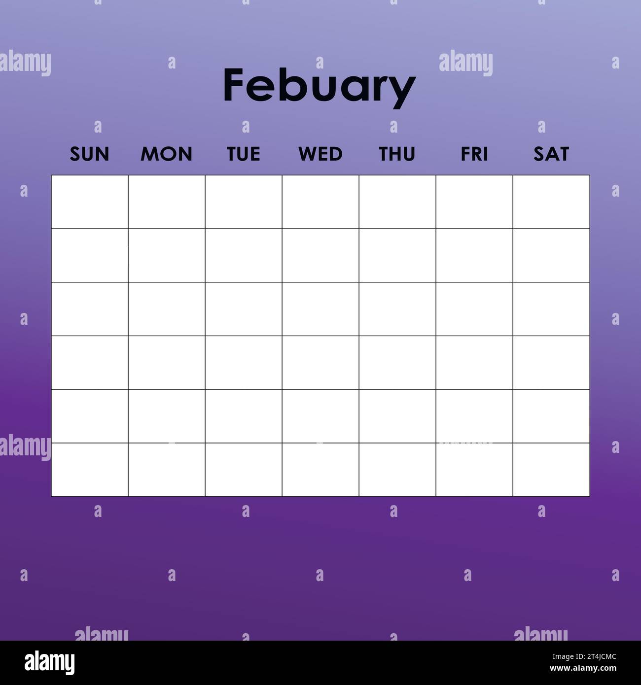 February. Calendar planner. Corporate week. Template layout, 12 months ...