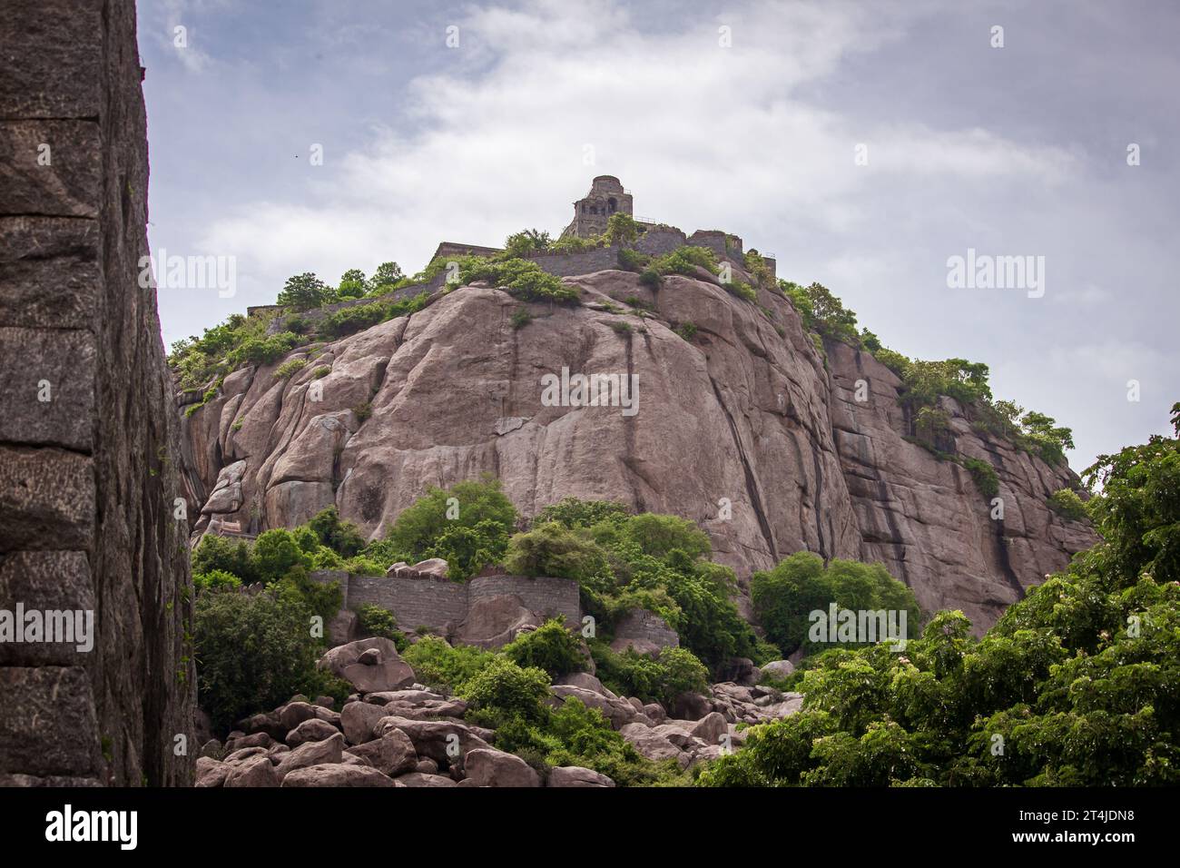 View of Rajagiri hill in the Gingee Fort complex in Villupuram district, Tamil Nadu, India ...
