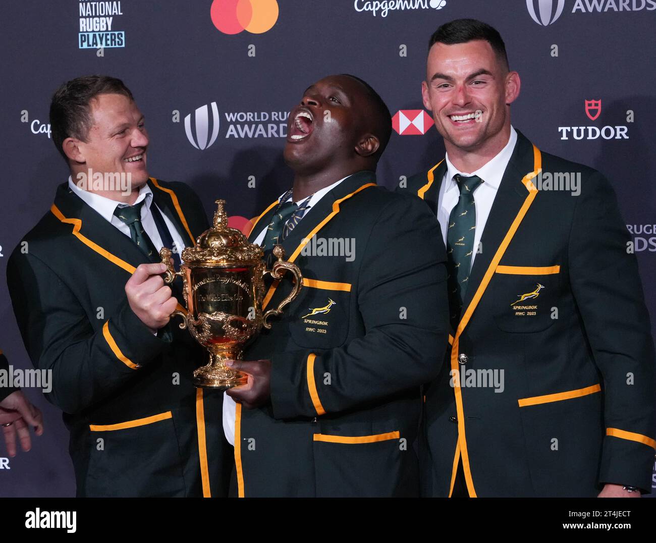 Paris, France. 29th Oct, 2023. Deon Fourie, Trevor Nyakane, Jesse Kriel ...
