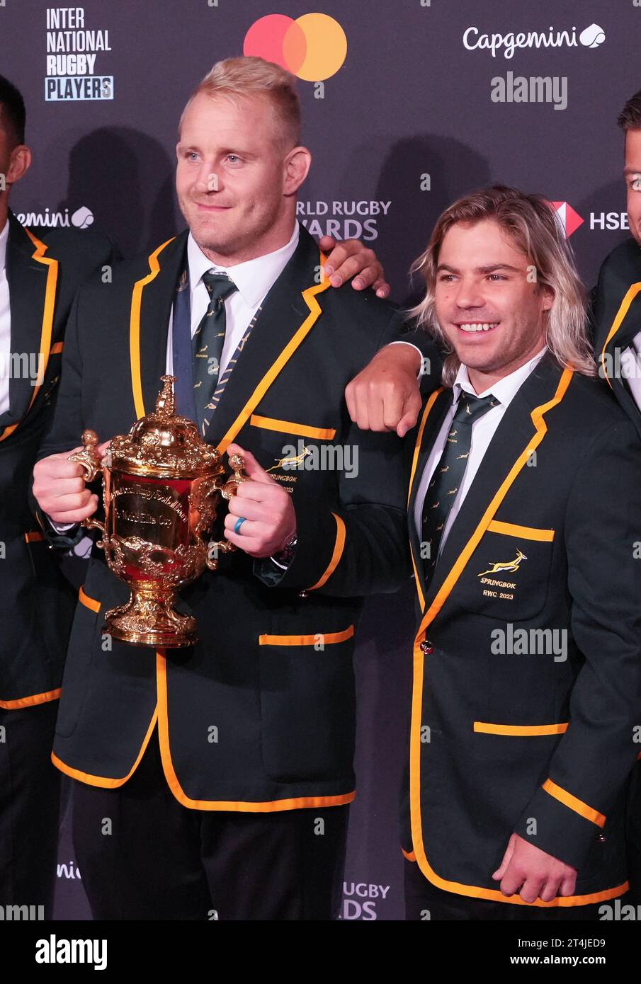 Vincent Koch and Faf de Klerk of South Africa during the World Rugby ...