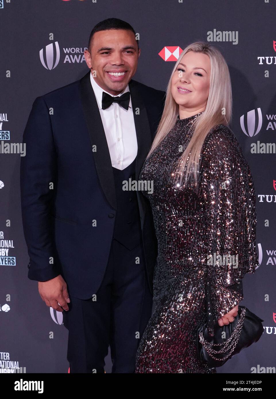 Bryan Habana with his wife Janine Viljoen during the World Rugby Awards ...