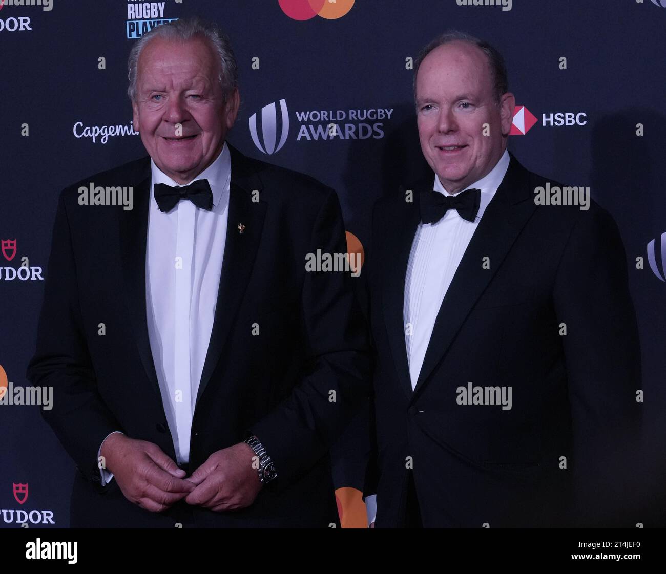 World Rugby President, Sir Bill Beaumont and Prince Albert de Monaco ...