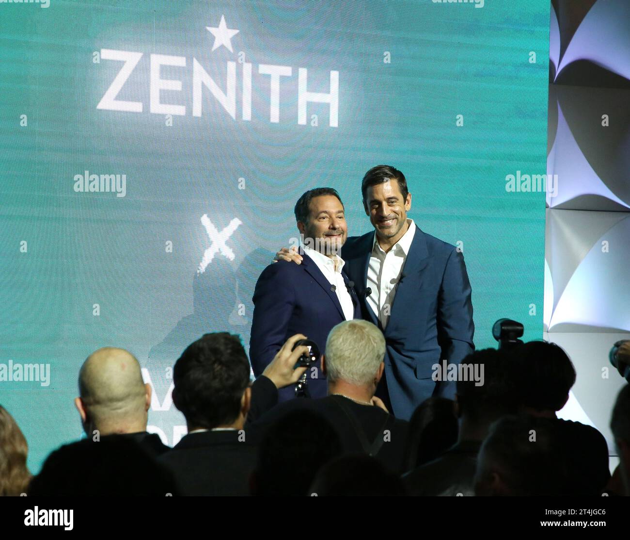 New York City, USA. 30th Oct, 2023. Aaron Rodgers and Julien Tornare ...