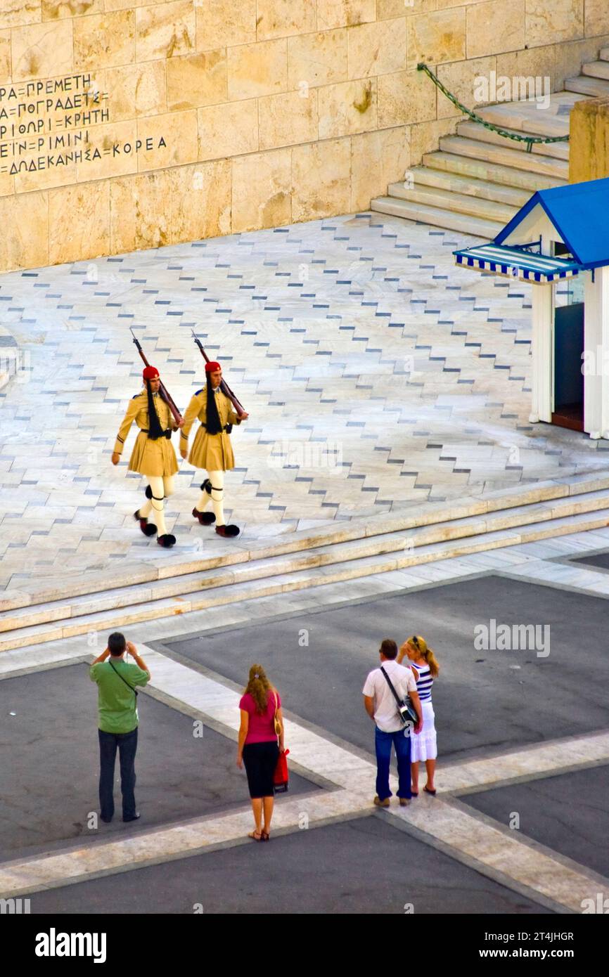 Changing of the Guards at the Parliament in Athens, Greece Stock Photo ...