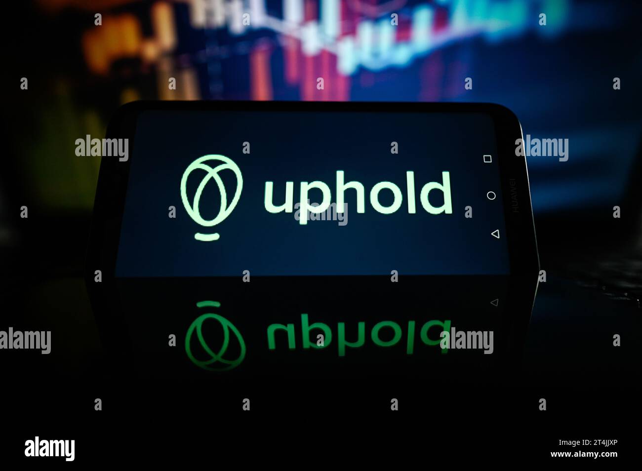In this photo illustration an Uphold logo is displayed on a smartphone ...
