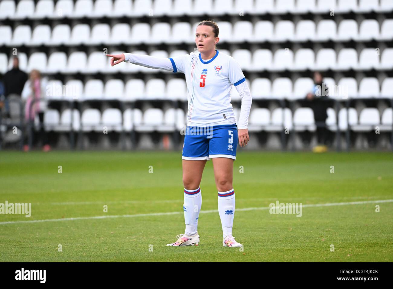 Tubize, Belgium. 31st Oct, 2023. Frida Jakobsen (5) of Faroe Islands ...