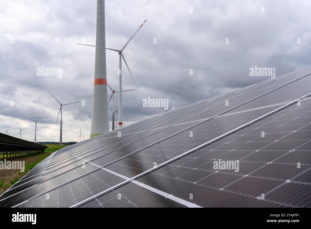 Wind farm and large-scale photovoltaic plant, north-east of Bad ...