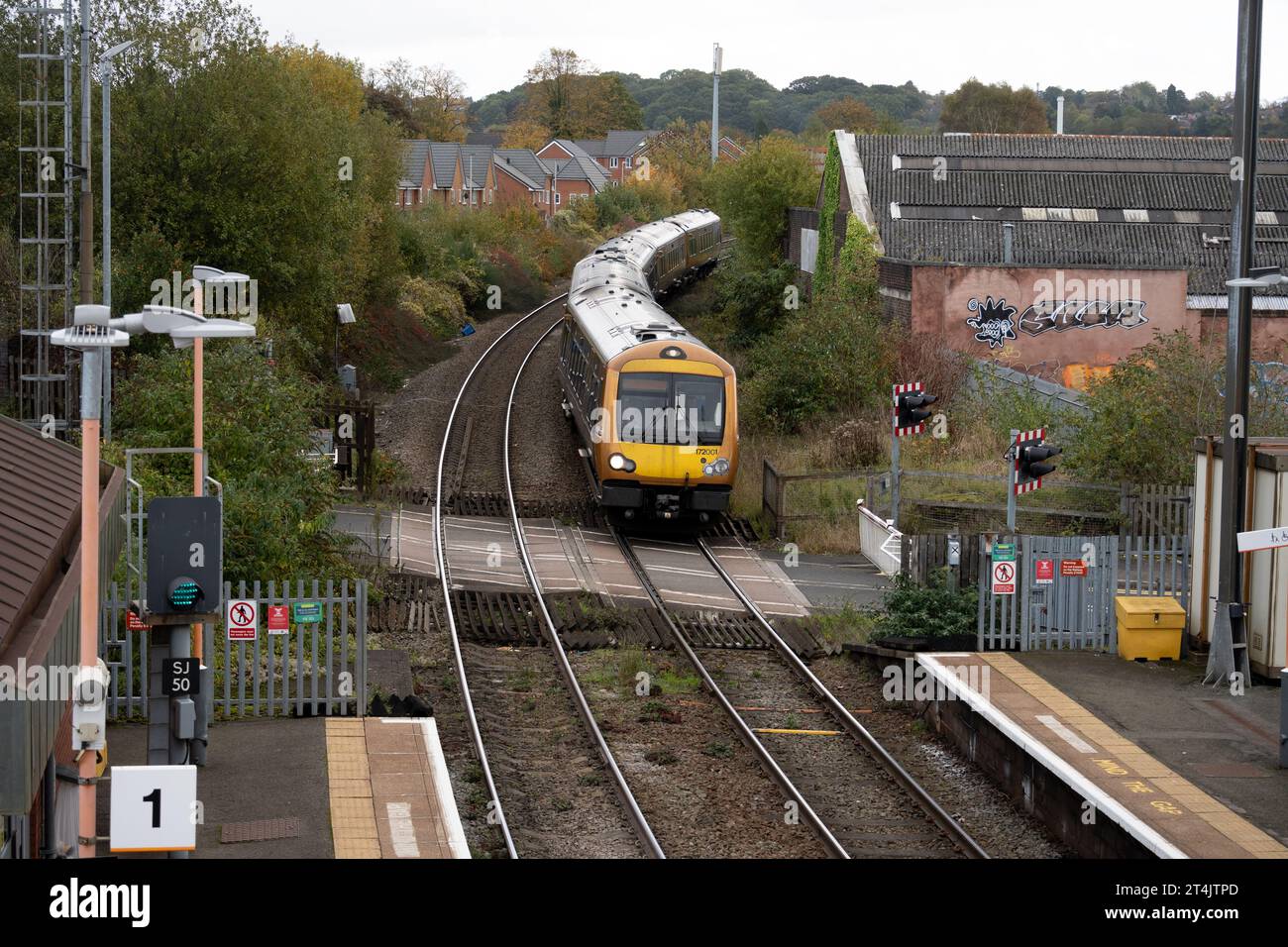 West Midlands Railway class 172 diesel train approaching Cradley Heath ...