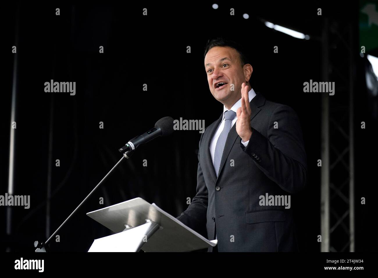 Taoiseach Leo Varadkar delivers a speech during the opening of the new ...