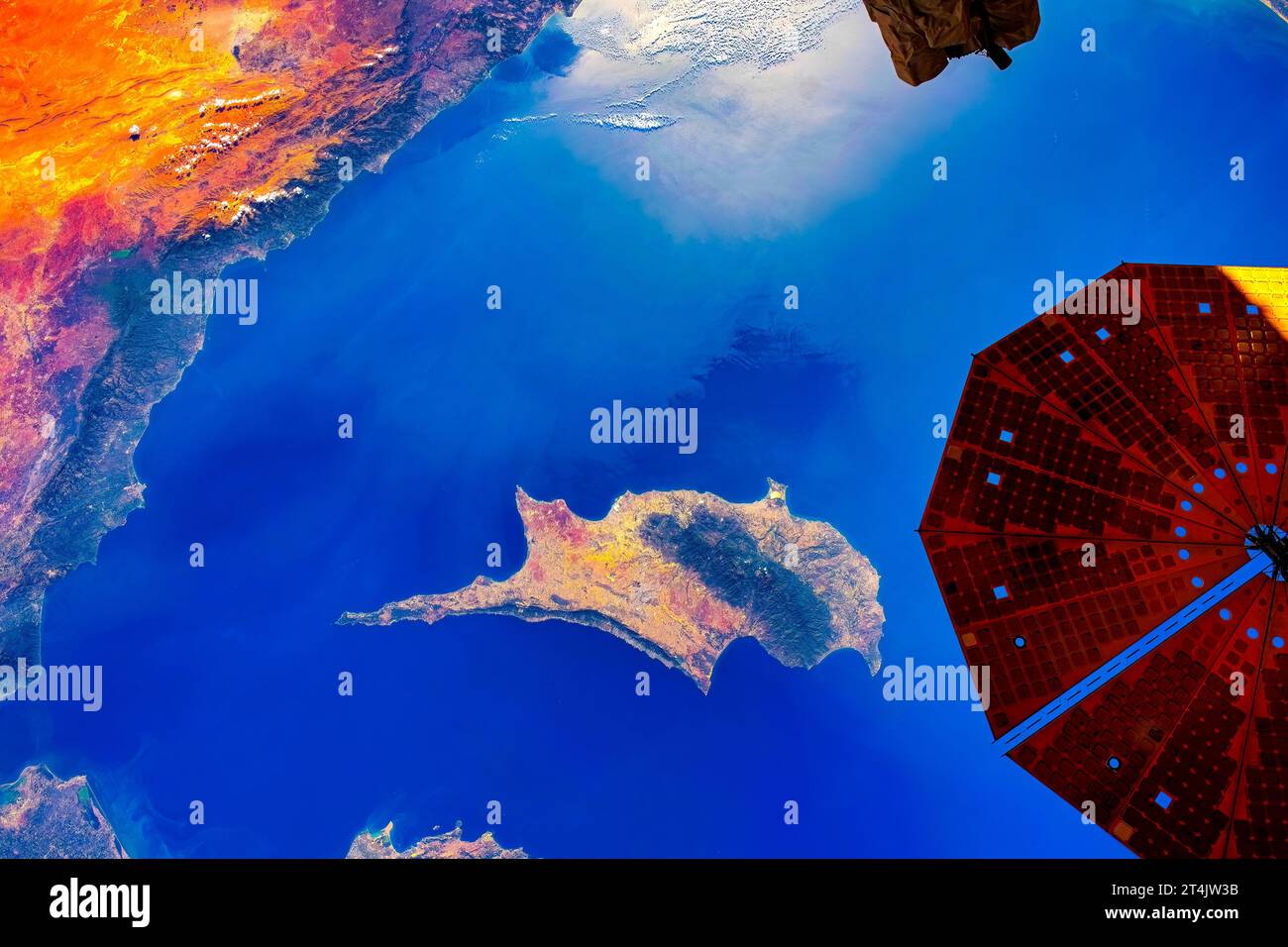 Cyprus from space.Digital enhancement of an image by NASA Stock Photo ...