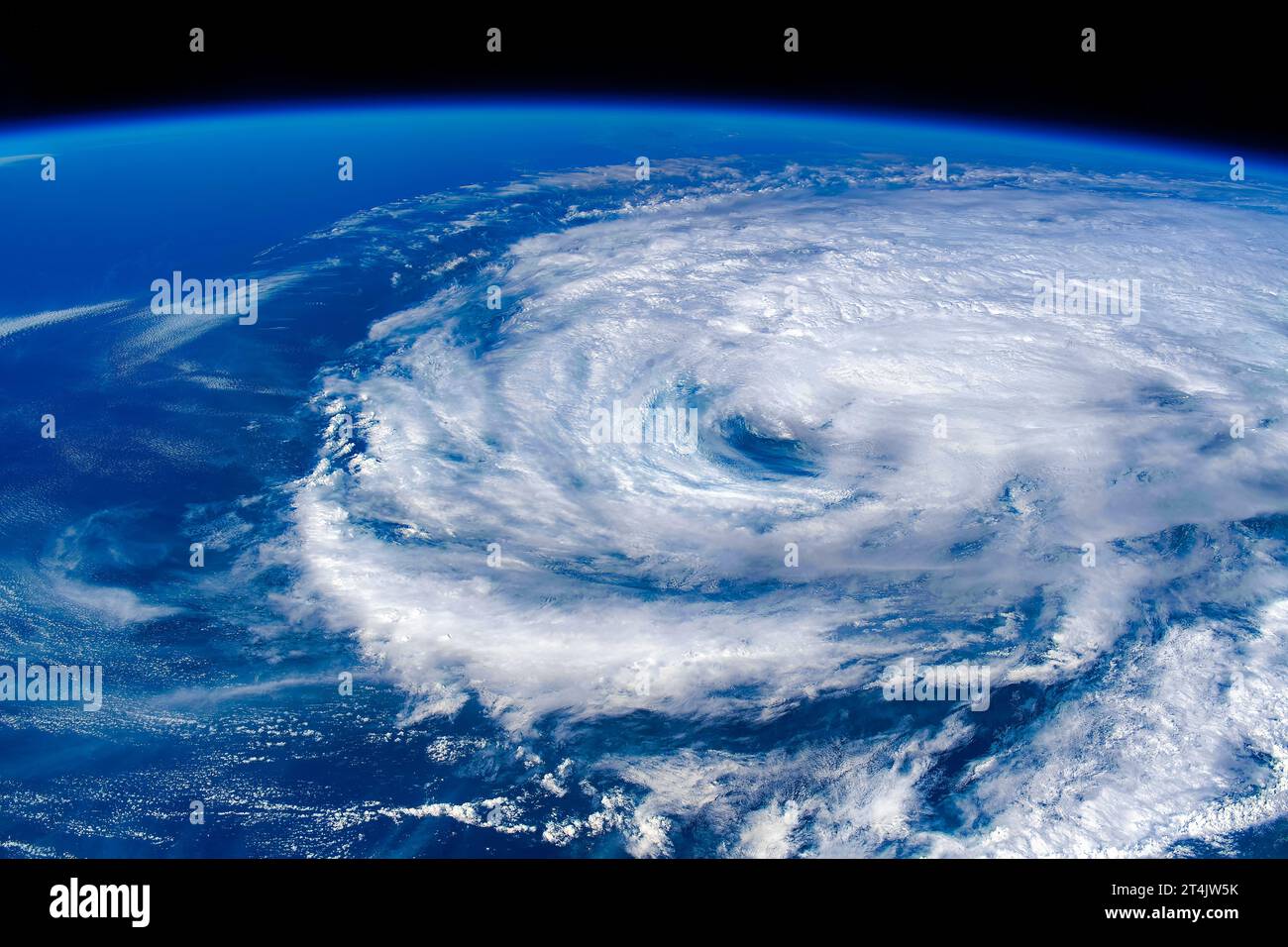 Storm, cyclone, hurricane. Digital enhancement of an image by NASA ...