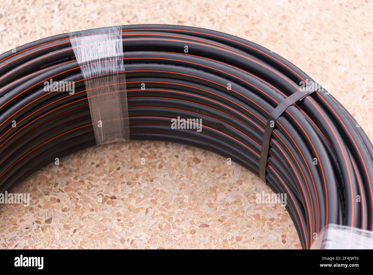 Polyethylene pipe - Roll of HDPE pipe for water system in farm Stock ...