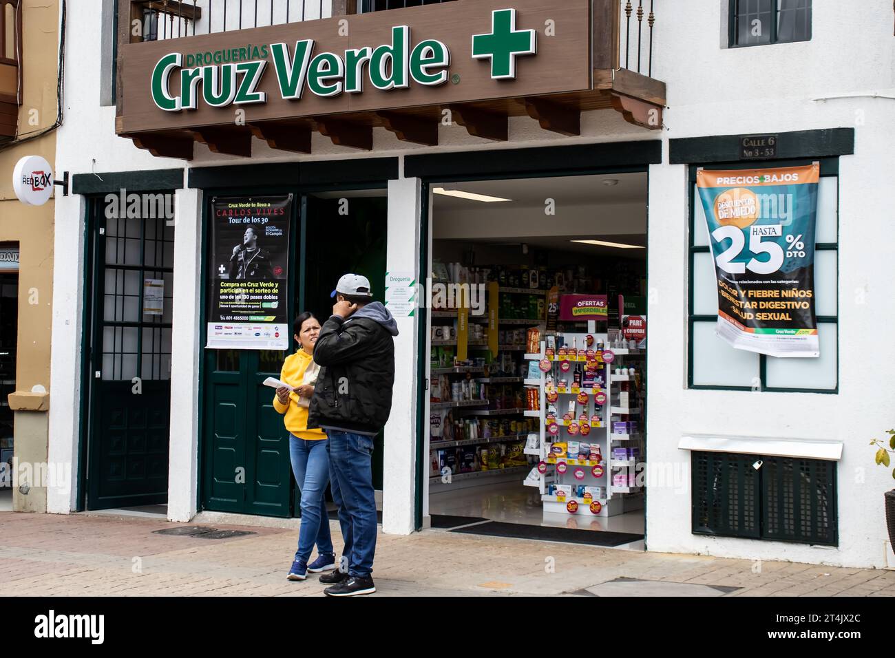 La Calera, Cundinamarca, Colombia - 31 October 2023. Facade of the Cruz ...