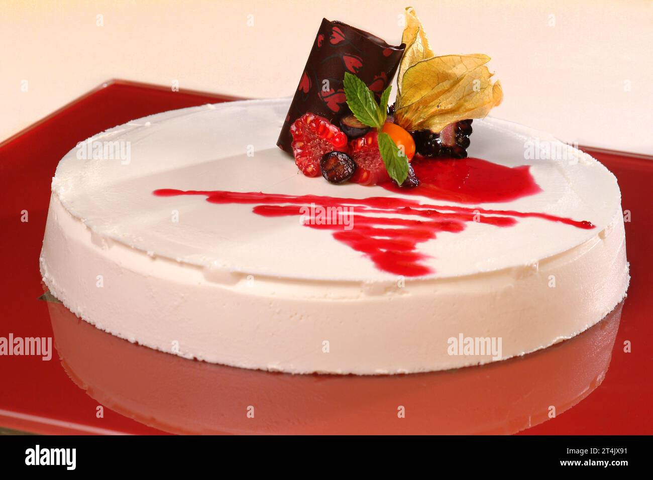 Italian food recipes, the traditional Bavarian cake with milk, cream ...