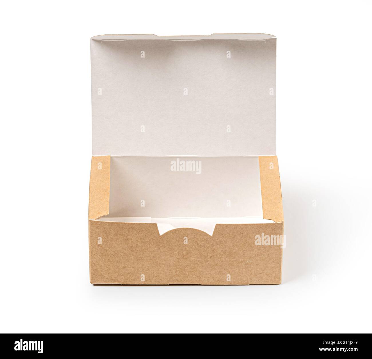 open empty cardboard takeaway box isolated on white background Stock ...