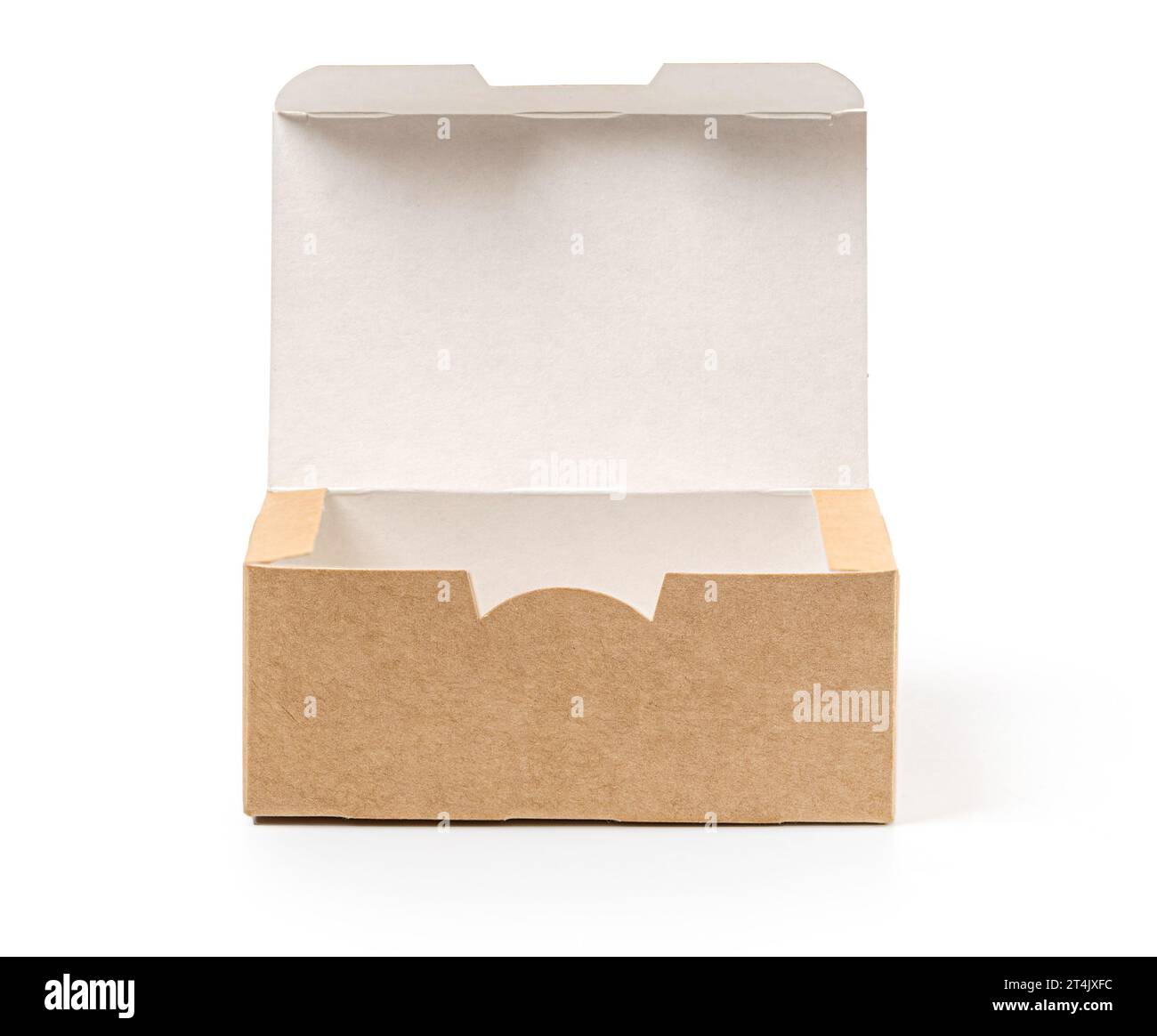open empty cardboard takeaway box isolated on white background Stock ...