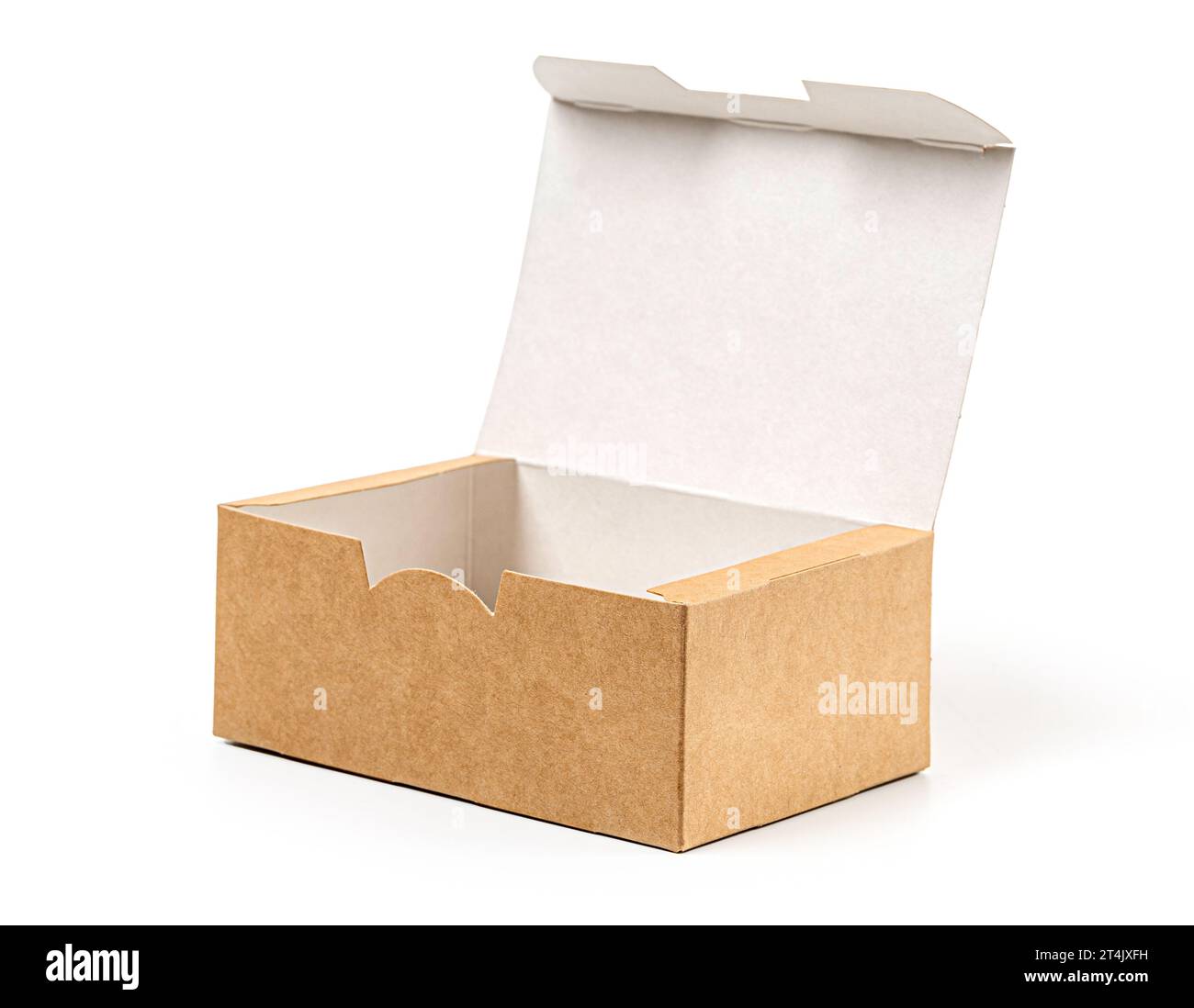 open empty cardboard takeaway box isolated on white background Stock ...