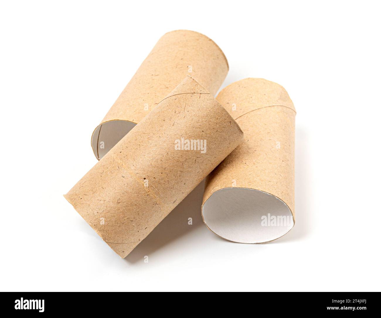 Empty Toilet Paper Roll on White Background Stock Photo - Alamy