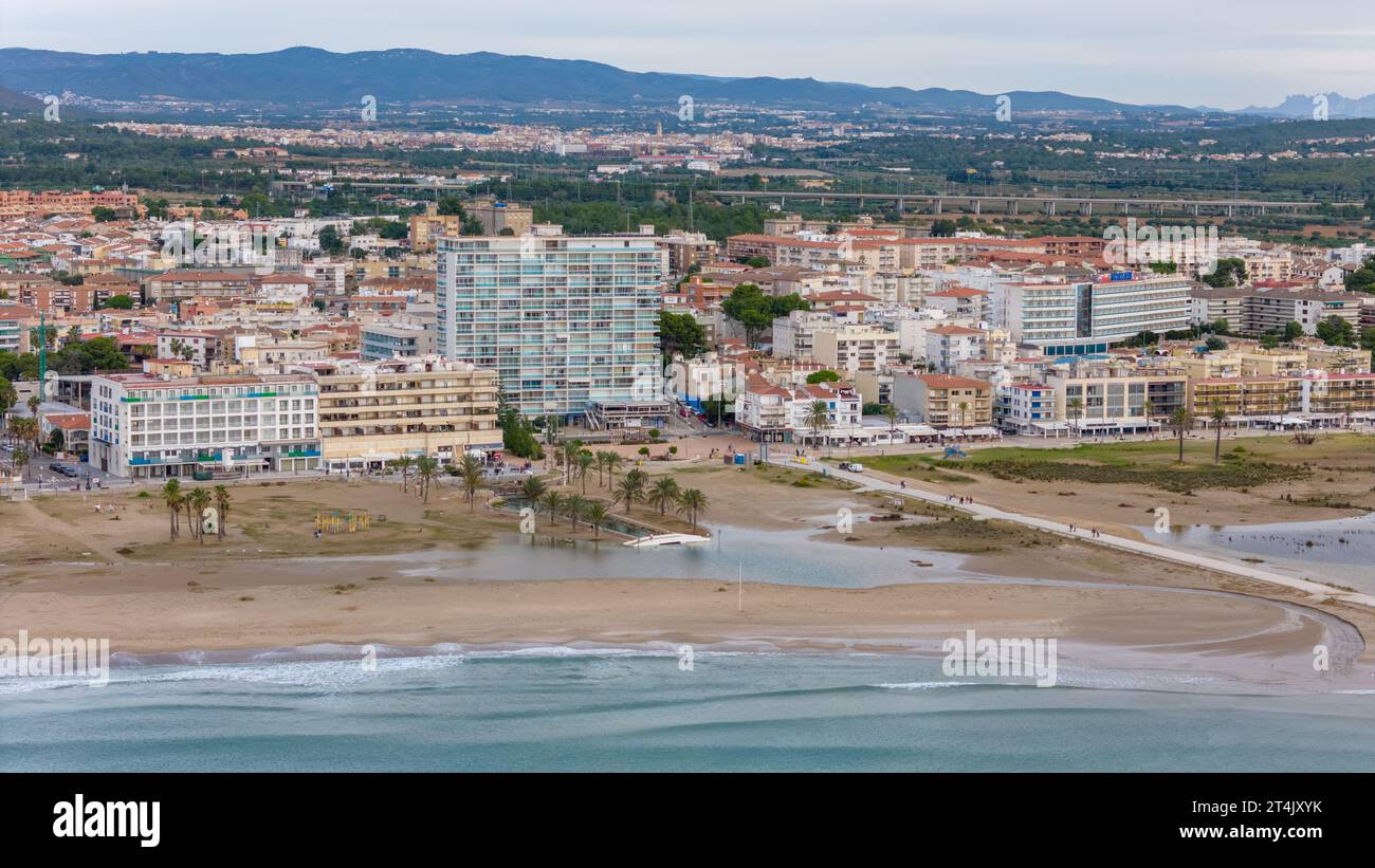 Aerial drone photo of the Spanish coastal town named Coma-Ruga in ...