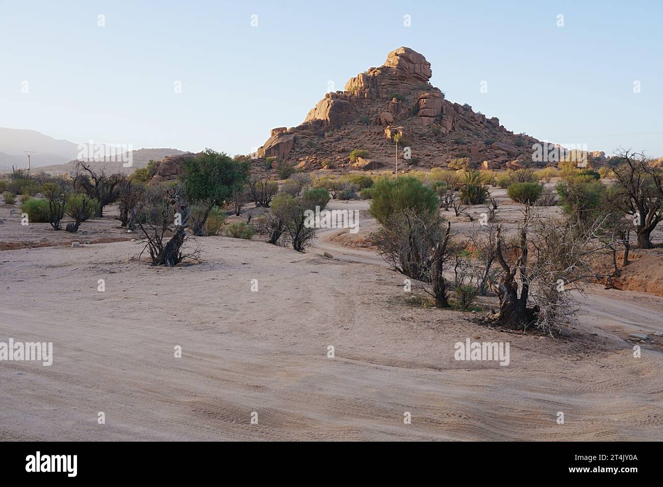 Iconic mountain near African Tafraout city at Tiznit province, Souss ...