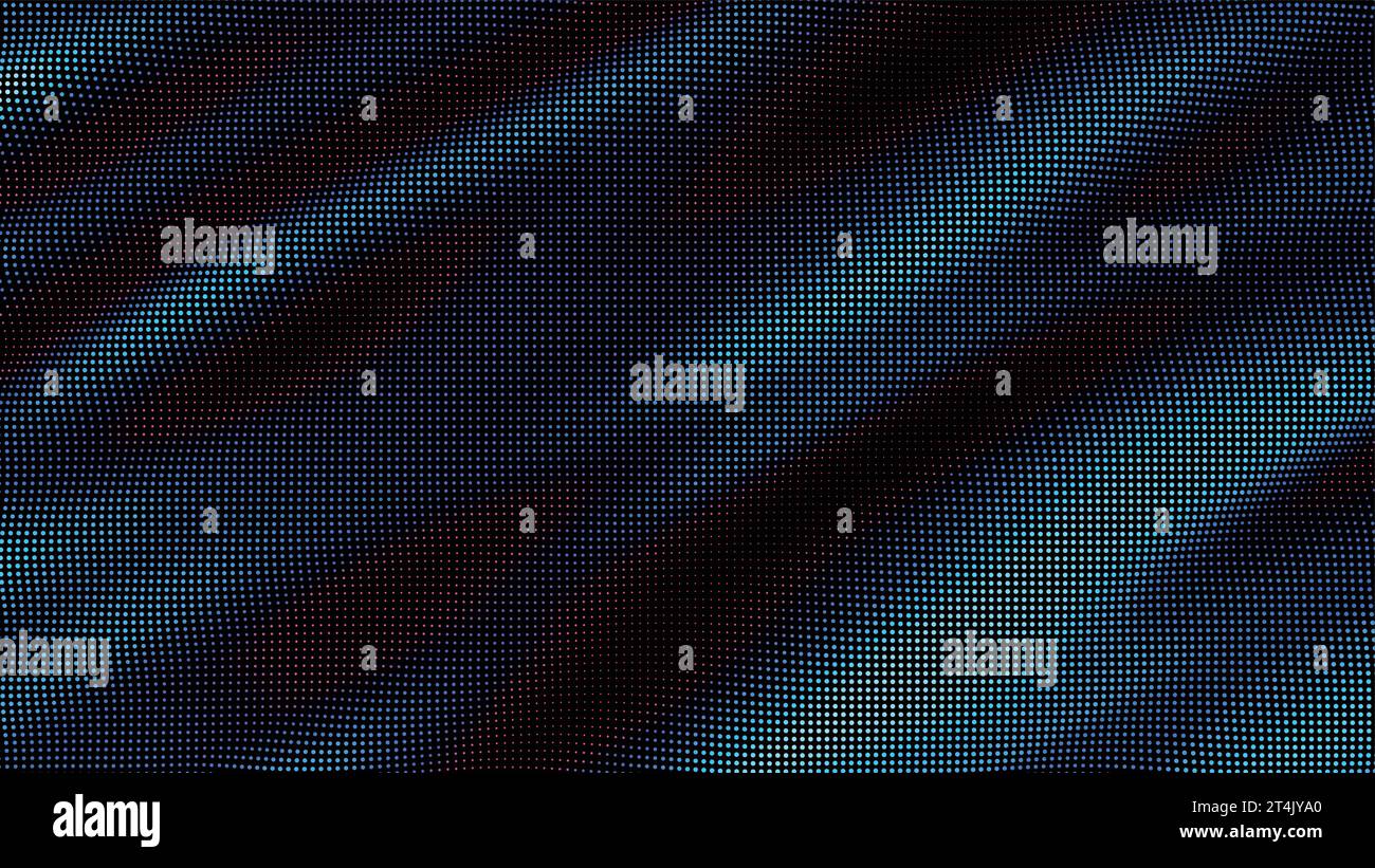 waves of colorful points. Digital data splash of point array ...