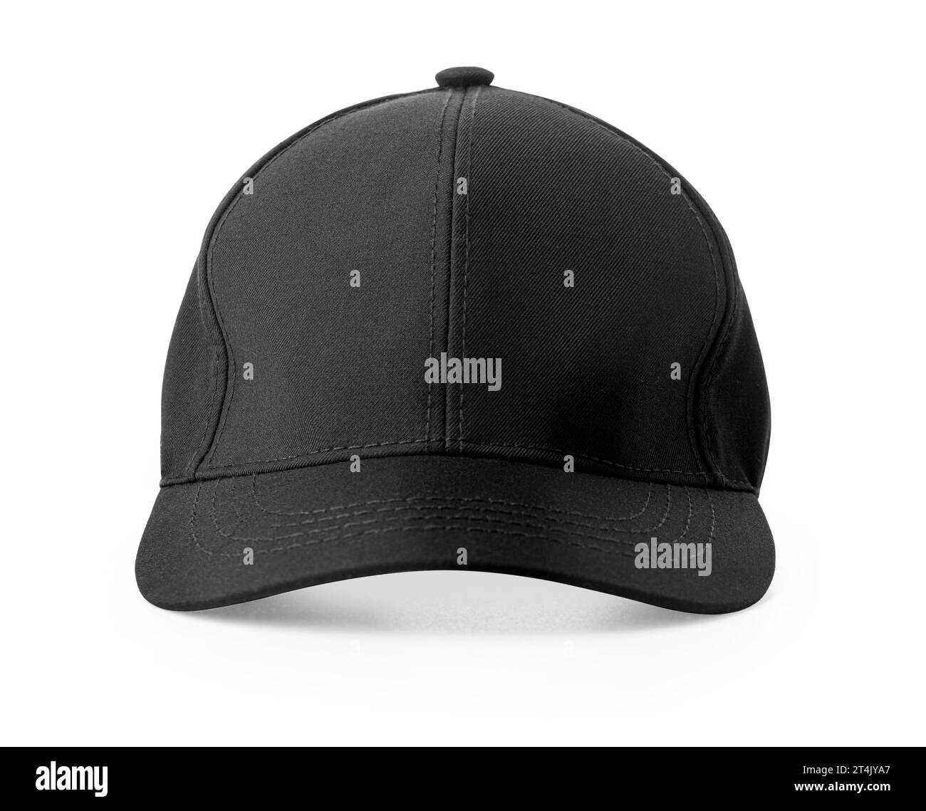 Black baseball cap mockup on a white background, front view, with ...
